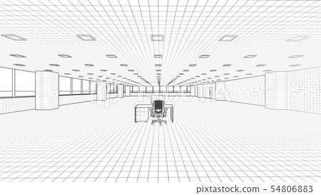 Office One person monochrome style no people CG3 - Stock Illustration ...