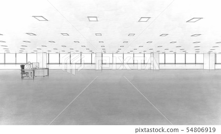 Office one person real monochrome CG5 - Stock Illustration [54806919 ...