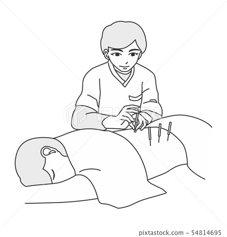 Acupuncturist Illustration of Acupuncture - Stock Illustration ...