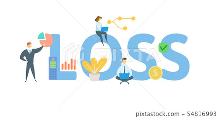 LOSS. Concept with people, letters and icons.... - Stock Illustration ...