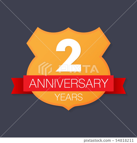 2 years anniversary emblem. Anniversary icon or... - Stock Illustration ...