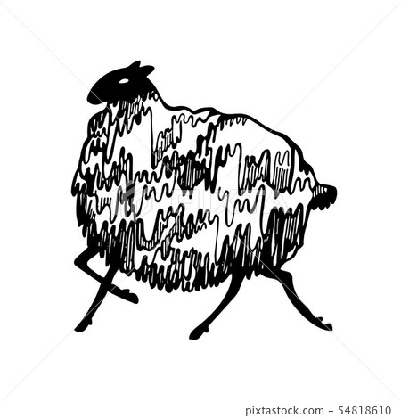 The ram is running. Doodle style illustration. - Stock Illustration ...