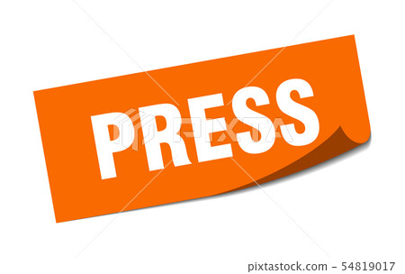 press sticker. press square isolated sign. press - Stock Illustration ...