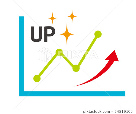Icon line up graph line graph stock chart - Stock Illustration ...