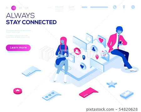 Vector 3d isometric landing page concept - Stock Illustration [54820628 ...