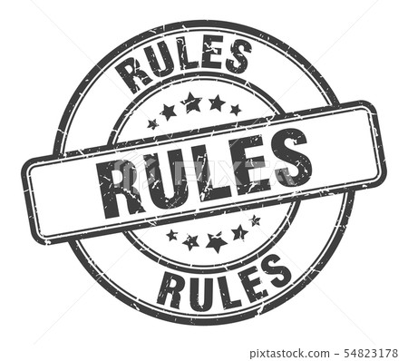 rules stamp. rules round grunge sign. rules - Stock Illustration ...