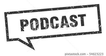 podcast sign. podcast square speech bubble. - Stock Illustration ...