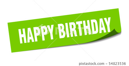 happy birthday sticker. happy birthday square - Stock Illustration ...
