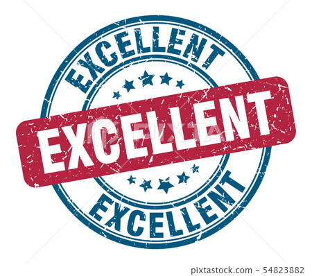 excellent stamp. excellent round grunge sign.-插圖素材 [54823882] - PIXTA圖庫
