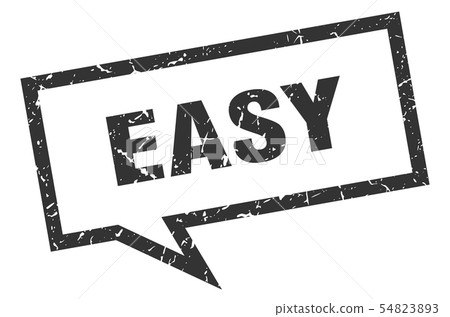 easy sign. easy square speech bubble. easy - Stock Illustration ...