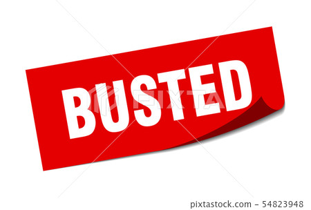 busted sticker. busted square isolated sign. - Stock Illustration ...