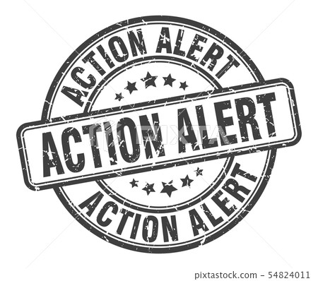 action alert stamp. action alert round grunge - Stock Illustration ...