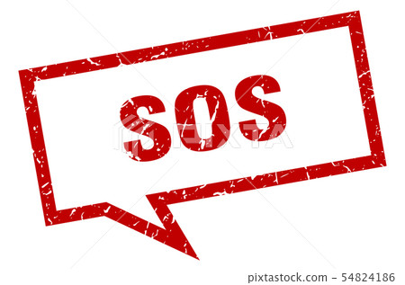 sos sign. sos square speech bubble. sos - Stock Illustration [54824186 ...