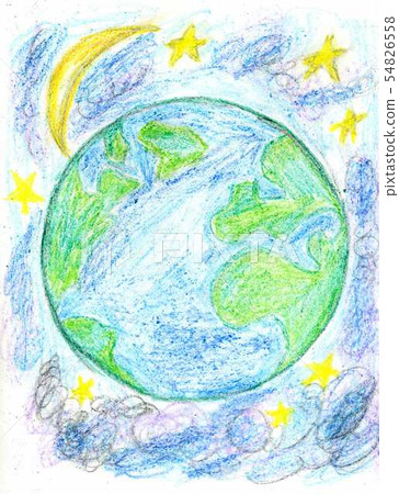 Hand Drawn Earth - Stock Illustration [54826558] - PIXTA