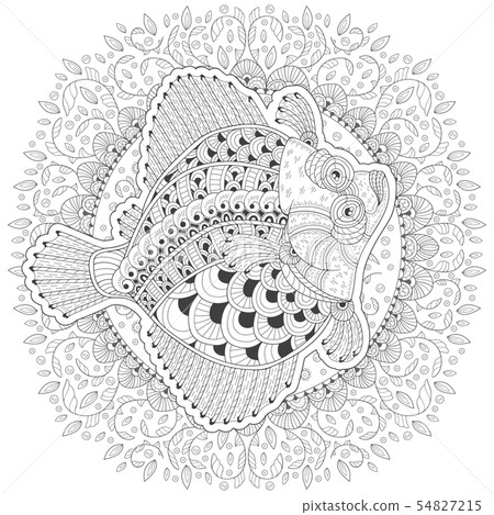 Cartoon Stylized Plaice Fish - Stock Illustration [54827215] - PIXTA