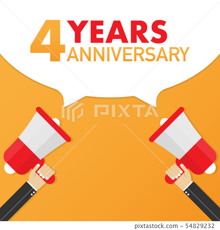 4 years anniversary - advertising sign with - Stock Illustration ...