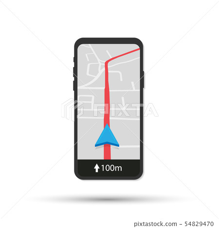 Mobile phone geo location, smartphone gps - Stock Illustration ...