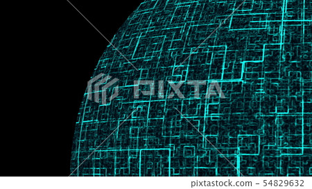 Global technology sphere is in the space,... - Stock Illustration ...