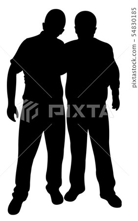 two men body silhouette vector - Stock Illustration [54830185] - PIXTA