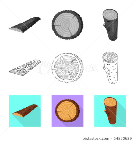 Vector design of tree and raw icon. Collection... - Stock Illustration ...