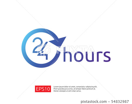 open 24 hours a day icon sign. isolated around - Stock Illustration ...