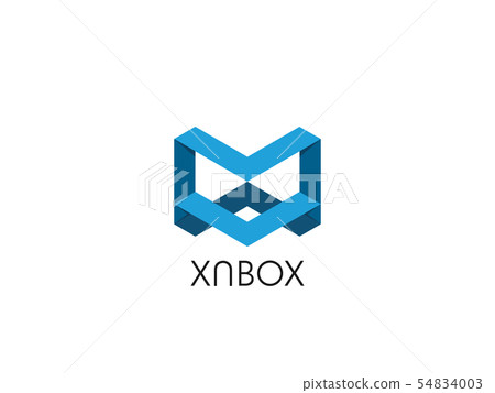 abstract letter M logo with stack box shape. icon - Stock Illustration ...