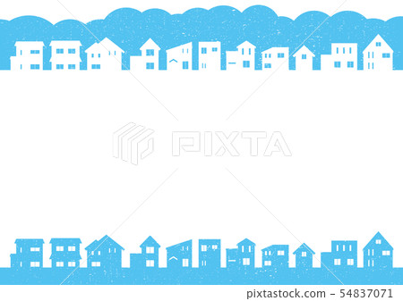Frame city house residential house - Stock Illustration [54837071] - PIXTA