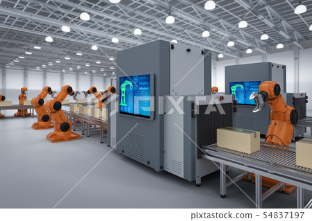 Robot assembly line - Stock Illustration [54837197] - PIXTA
