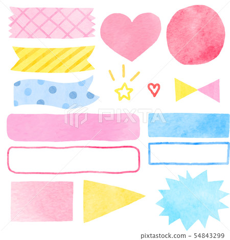 Watercolor style pastel color heading - Stock Illustration [54843299 ...