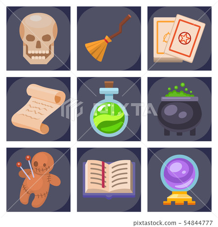 Magic tools magician fantasy carnival magical... - Stock Illustration ...