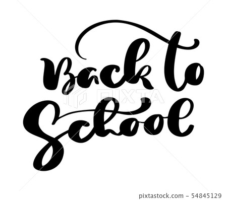 Back to school hand brush calligraphy lettering... - Stock Illustration ...