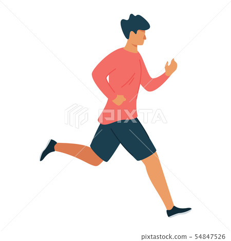 Running man flat vector illustration - Stock Illustration [54847526 ...