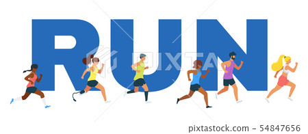 Run word concept banner - Stock Illustration [54847656] - PIXTA