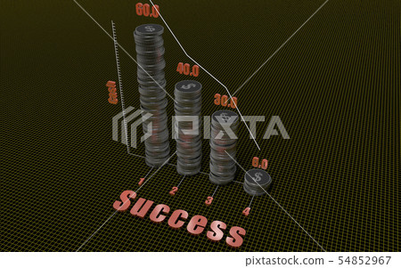 Financial success concept.diagram of silver dollar - Stock Illustration ...