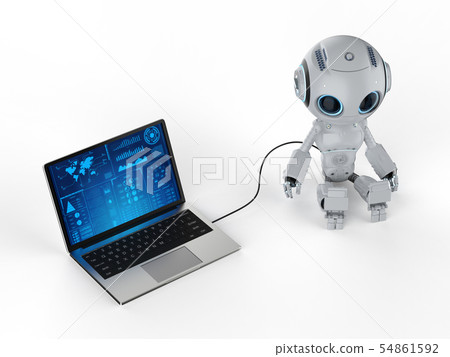 robot with notebook - Stock Illustration [54861592] - PIXTA
