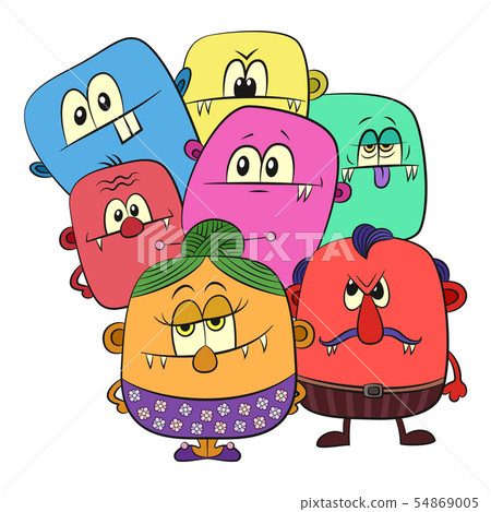 Group of Cartoon Monsters - Stock Illustration [54869005] - PIXTA