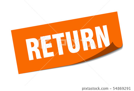 return sticker. return square isolated sign. - Stock Illustration ...
