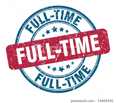 full-time stamp. full-time round grunge sign. - Stock Illustration ...