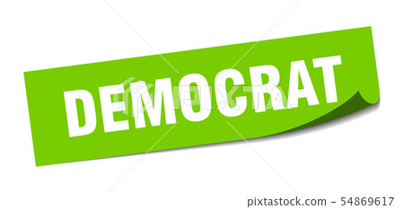 democrat sticker. democrat square isolated sign. - Stock Illustration ...