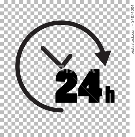 24 hours icon on transparent background. 24 hours - Stock Illustration ...