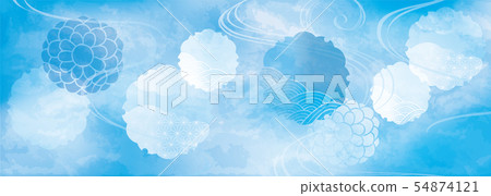 Japanese pattern of light blue - Stock Illustration [54874121] - PIXTA
