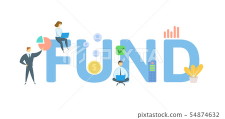FUND. Concept with people, letters and icons.... - Stock Illustration ...