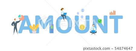 AMOUNT. Concept with people, letters and icons.... - Stock Illustration ...