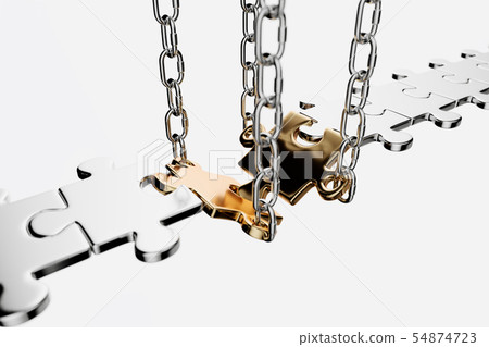 Jigsaw puzzle successful bridge connection - Stock Illustration ...