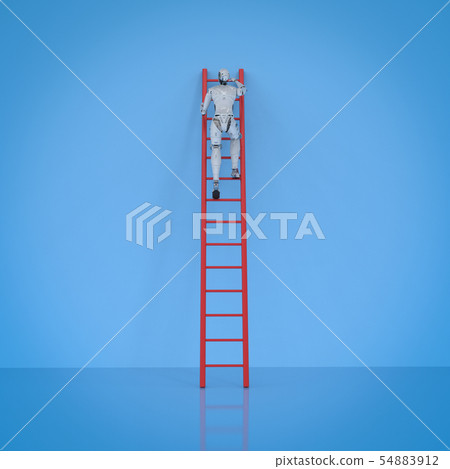 robot climb ladder - Stock Illustration [54883912] - PIXTA