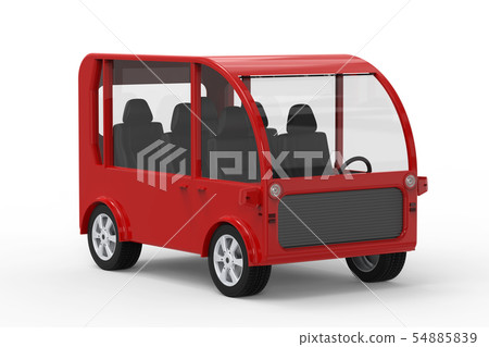 red mini van or shuttle bus - Stock Illustration [54885839] - PIXTA