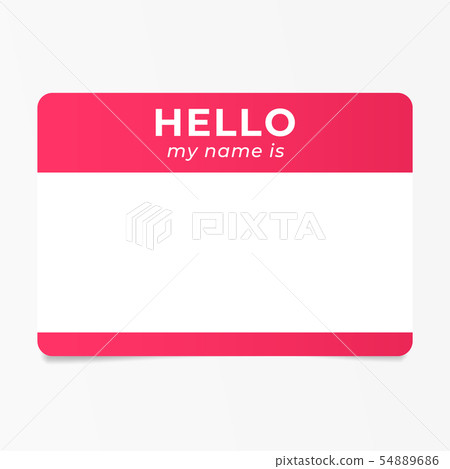 Red name tag sticker. Speed dating ice breaker - Stock Illustration ...