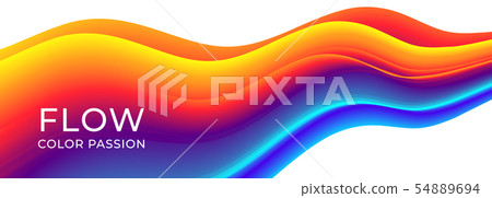 Colorful wavy flows of a fluid lines of a liquid - Stock Illustration ...