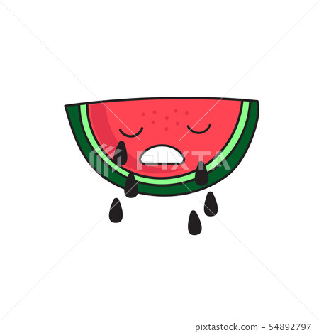 Watermelon crying with tears - Stock Illustration [54892797] - PIXTA