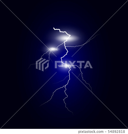 Sparkling realistic lightning - Stock Illustration [54892818] - PIXTA